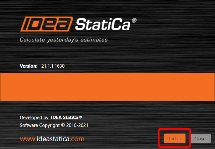 New version indicator | IDEA StatiCa